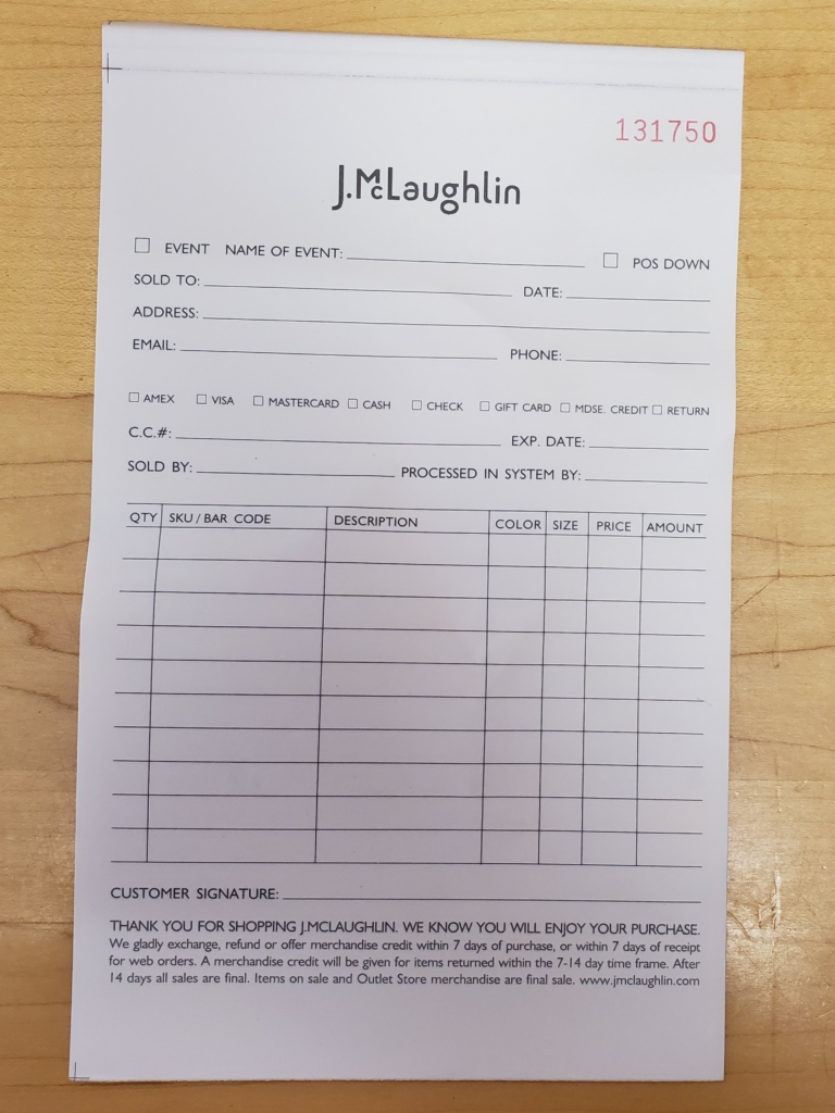 3-Part Receipt – Marlee Packaging